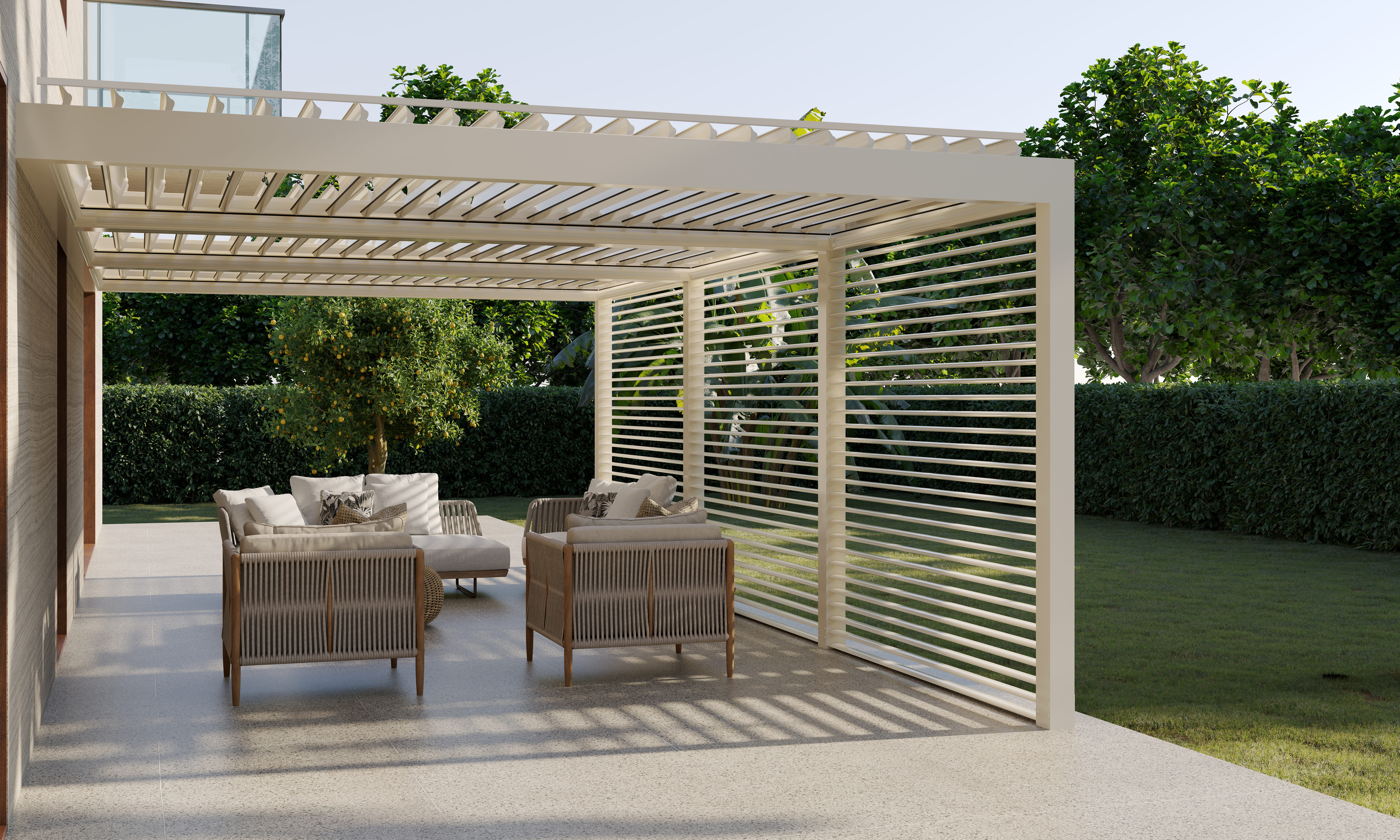 Skyroof Plus | Rotatable Bioclimatic Pergola — Palmiye USA